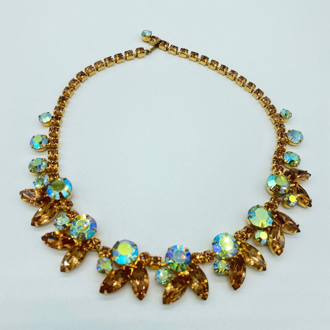 Vintage Mink-Colored Rhinestone Collar Necklace - The Jewelry Stylist