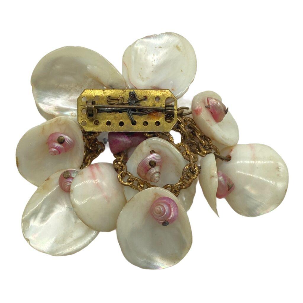 Early Miriam Haskell Sea Shell Brooch Early 1940s - The Jewelry Stylist