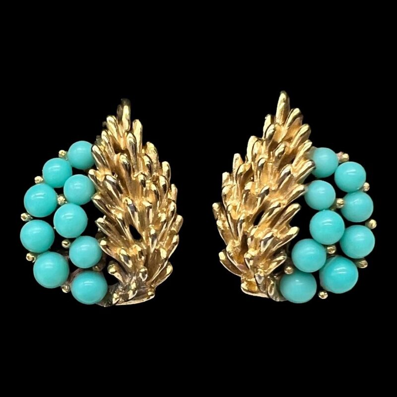 Vintage Faux Turquoise Trifari Earrings - The Jewelry Stylist