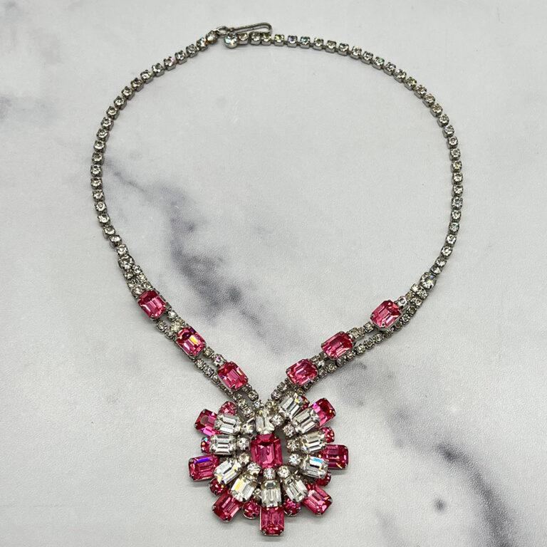 Coro Emerald-cut Pink Rhinestone Necklace – The Jewelry Stylist
