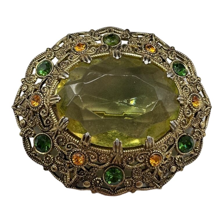 Gorgeous West German Rhinestone Brooch - The Jewelry Stylist
