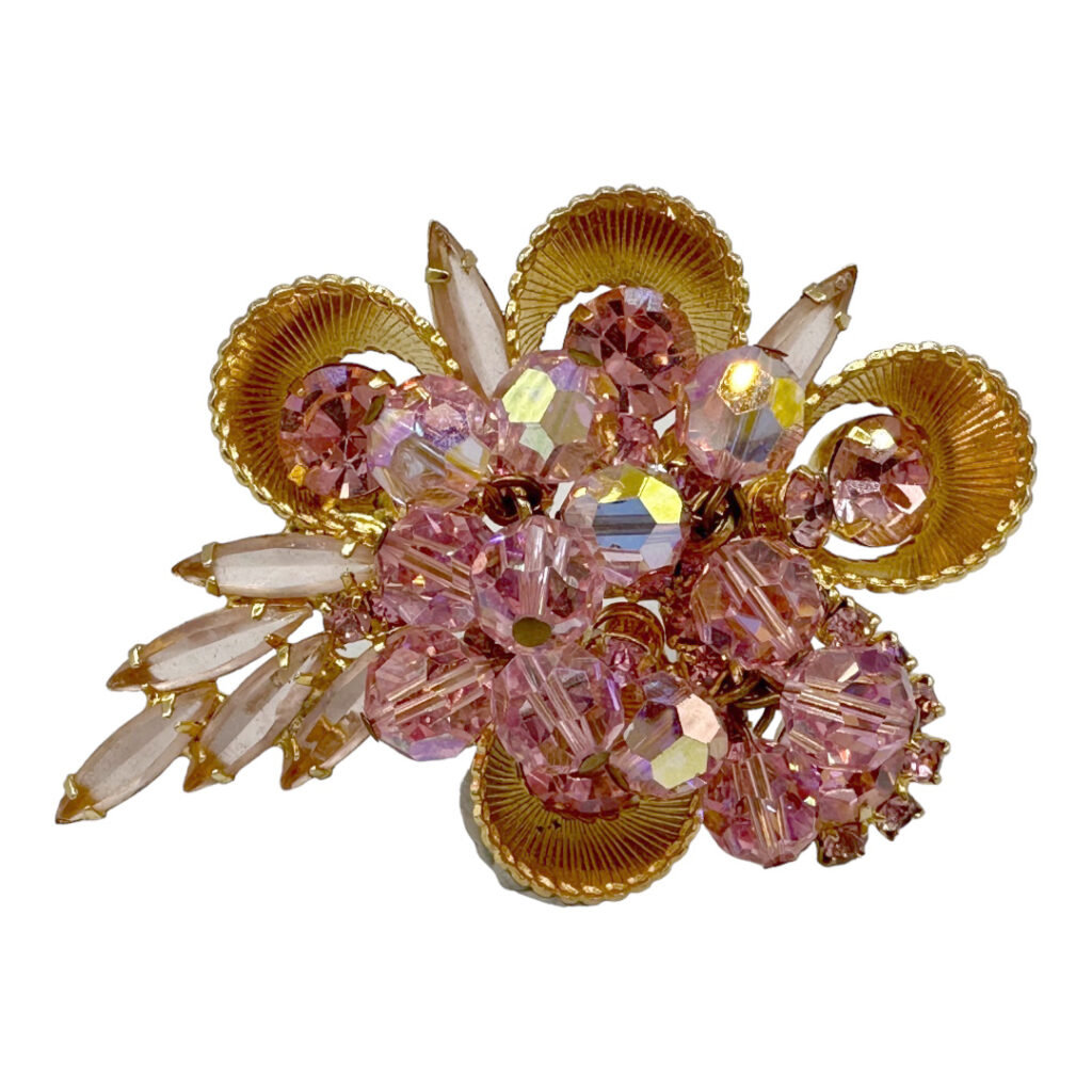 Juliana Pink Crystal Rhinestone Brooch - The Jewelry Stylist