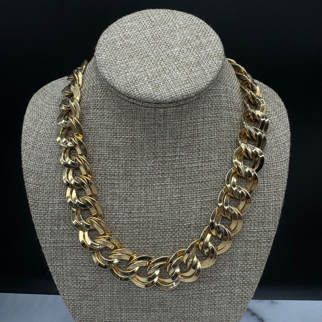 1990s Monet Double Link Chain Necklace - The Jewelry Stylist